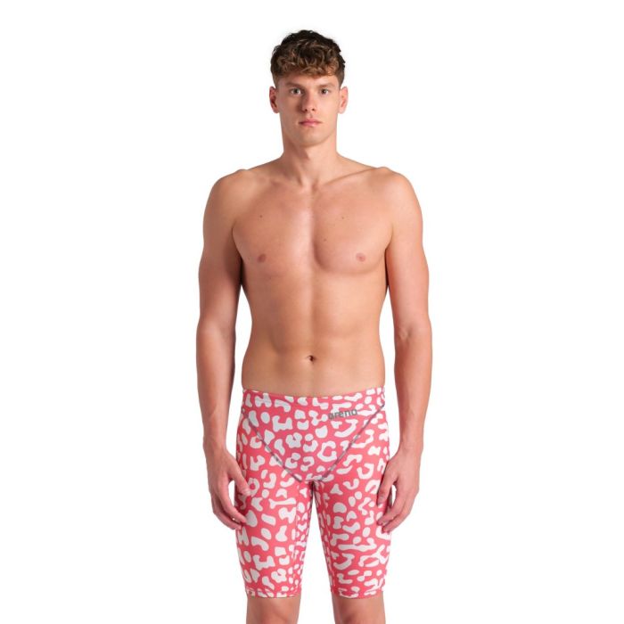 Arena Leopard Skin Men's Racing Jammer Powerskin ST Next Geranium