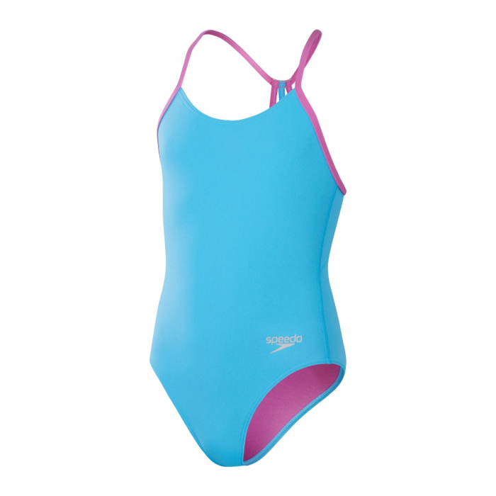 Speedo Girls' Club Training Solid Lane Line Back Blue | Ness Swimwear ...