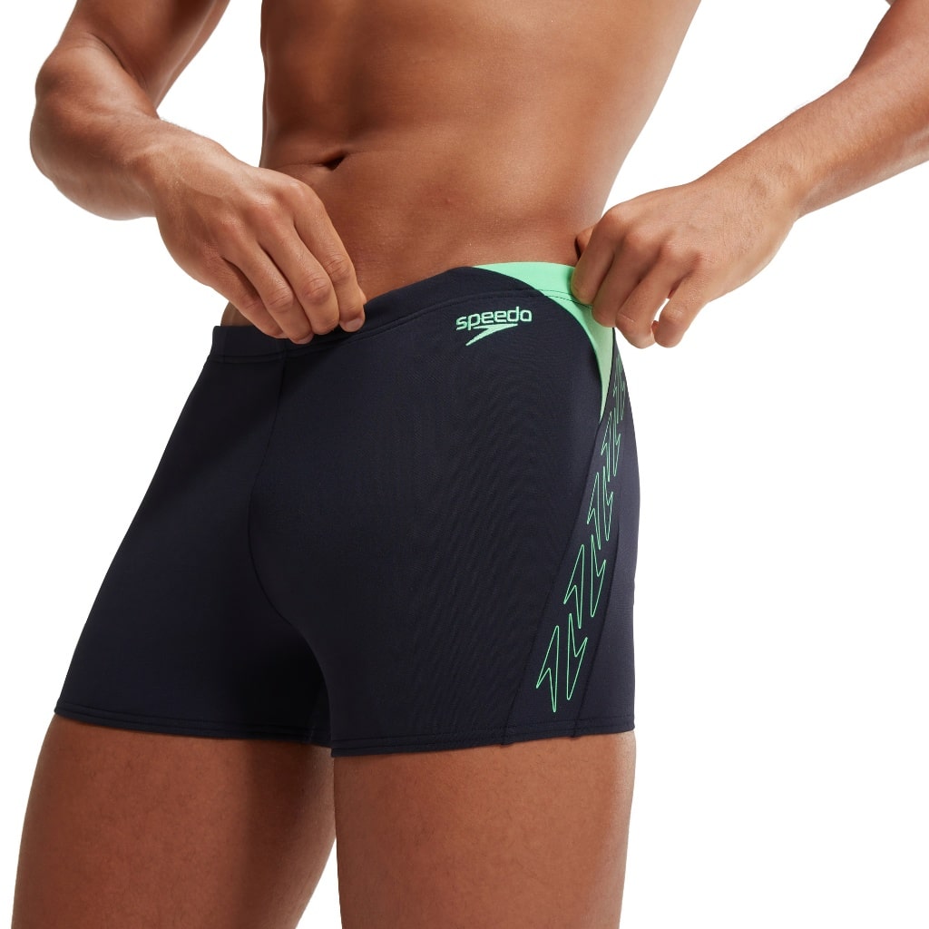 Speedo Mens Hyperboom Splice Aquashort Navy/Green | Ness Swimwear